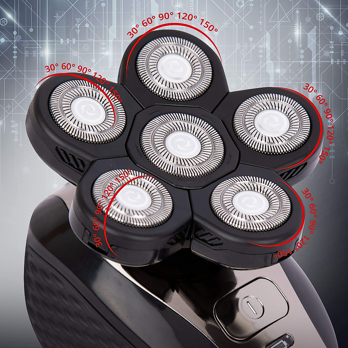 AidallsWellup Men’s 5-in-1 Electric Head Shavers for Bald Men, Head Shavers for Men, Ergonomic Design, Cordless, and Rechargeable, Easy to Use and Clean.…