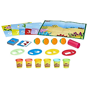 Play-Doh Create & Count Numbers Playset with 6 Double-Sided Playmats, 10 Counting Flashcards & 6 Cans, Back to School Classroom Supplies, Preschool Toys, Ages 2+ (Amazon Exclusive)