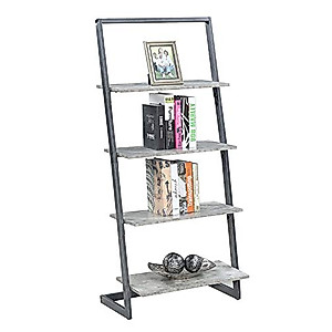 Convenience Concepts Graystone 4 Tier Ladder Bookcase / shelf, Faux Birch / Slate Gray Frame