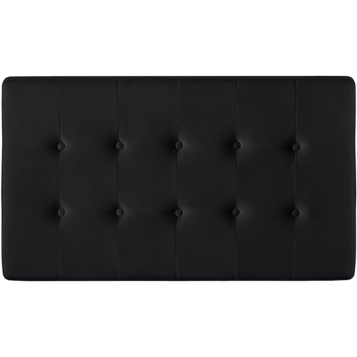 24KF Black Wall Mounted Tufted Button Twin Headboard,Soft Comfortable Velvet Padded Twin Size Headboard -6035-T-Black