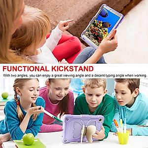 VOFUOE for Samsung Galaxy Tab A7 Lite Case 2021 with Kickstand Butterfly Wings 2 in 1 Heavy Duty Shockproof Protective Tablet Cover Kids Girls for Galaxy Tab A7 Lite 8.3 Inch SM-T220/T225 - Purple
