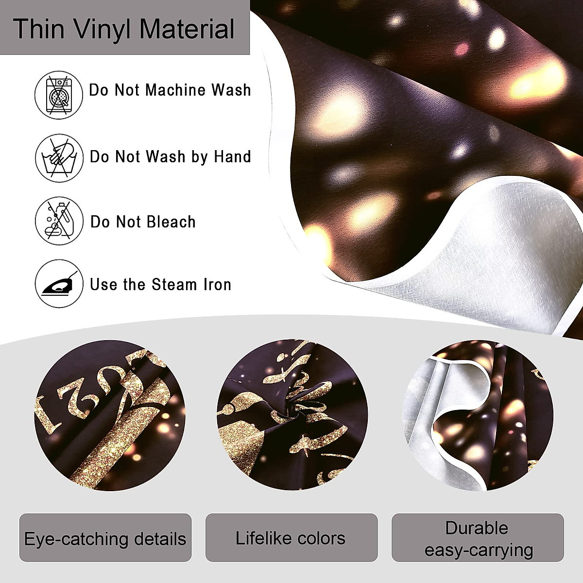 Avezano Rose Gold and Black Birthday Backdrop Glitter Diamond Sprinkles Balloon Bokeh Birthday Photography Background for Girls Women Bday Party Happy Birthday Photobooth Props (Rose Gold, 7x5ft)