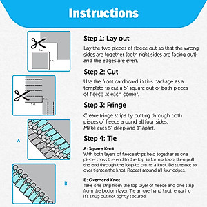 YourFleece No-Sew Throw Fleece Fabric DIY Blanket Making Kit, Make Your Own, Anti-Pill, Christian Crosses, 50x60 Inches