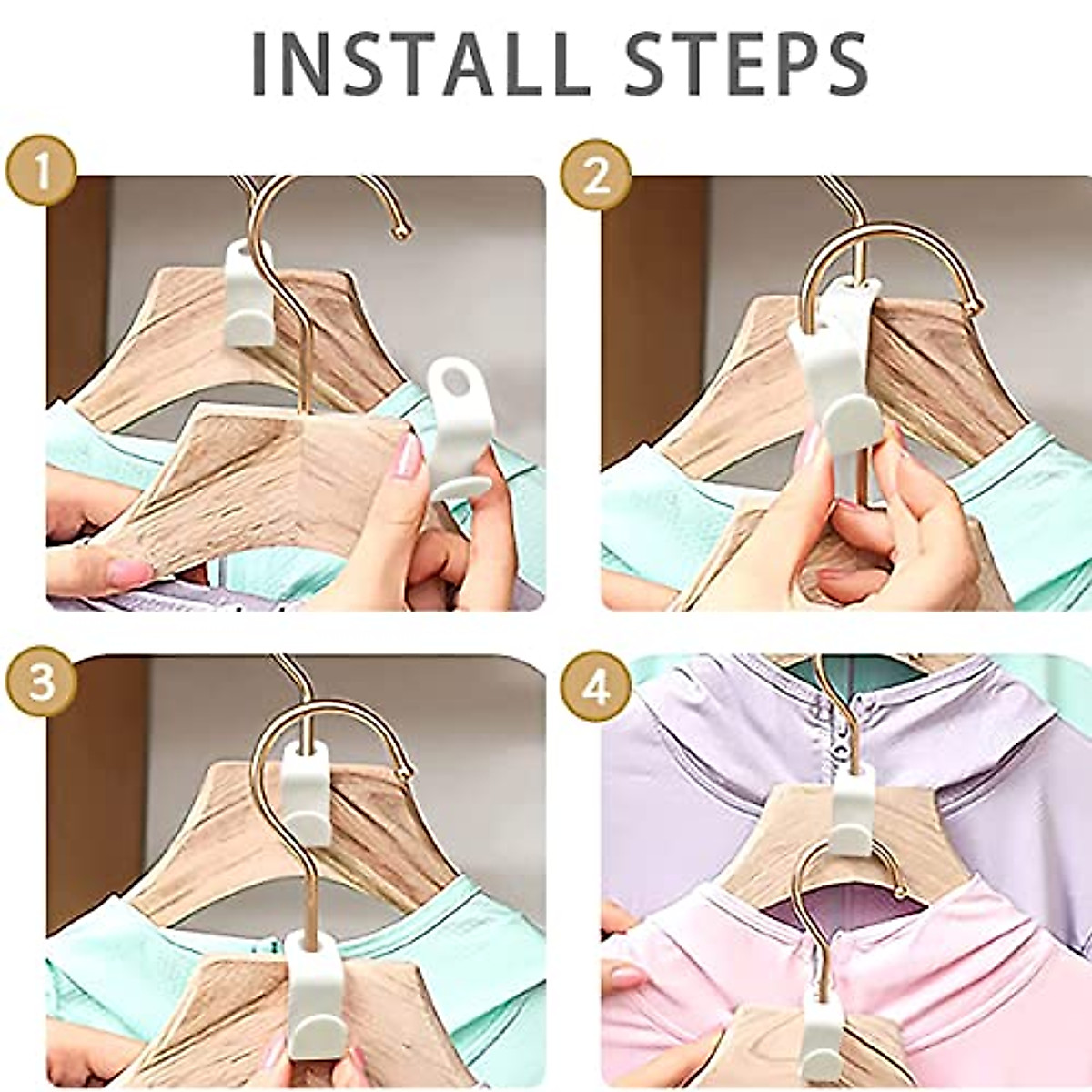 Ameolela 100PCS Clothes Hanger Connector Hooks, Cascading Clothes Hangers for Heavy Duty Space Saving Cascading Connection Hooks for Clothes Closet, White