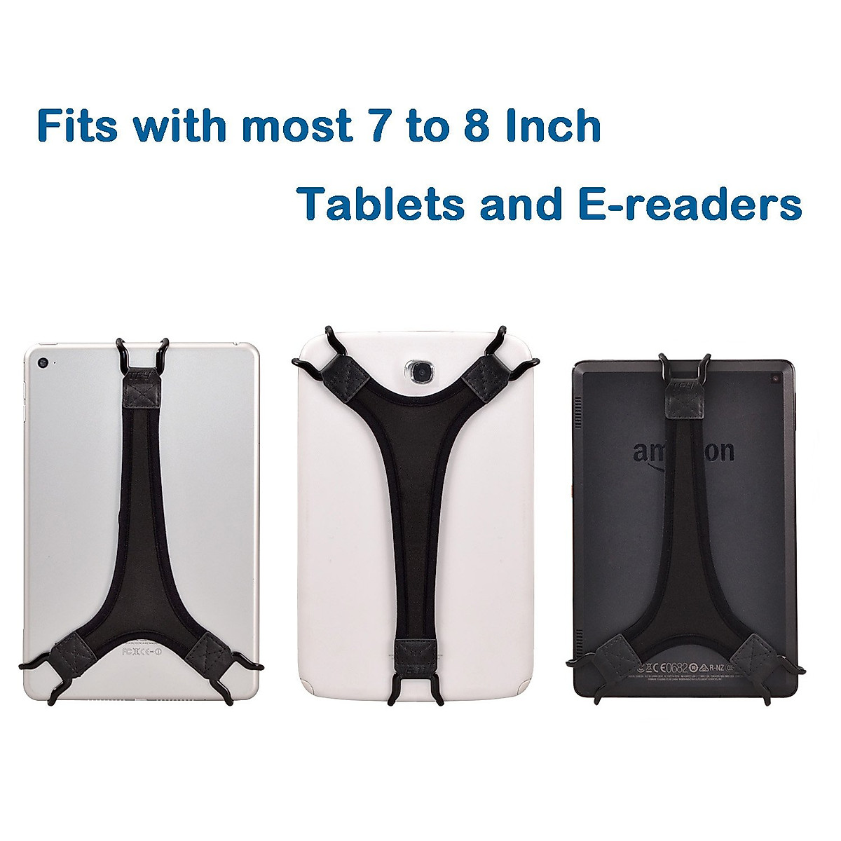 TFY Security Hand Strap Holder Finger Grip for Tablet - Compatible with Fire 7 Inch/Fire HD 8 / iPad Mini/Galaxy Tab S 8.4 / Galaxy Tab 2/3 / 4 / Galaxy Tab 7.7 (Black)