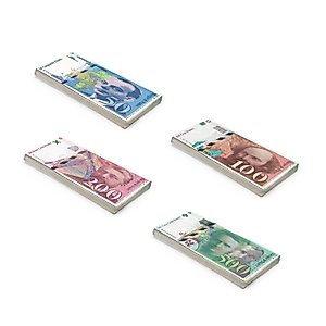 Scratch Cash Bundle ₣ Money to Play - 4 bribes 25 x ₣ 50, 100, 200 and 500 (Real Size)