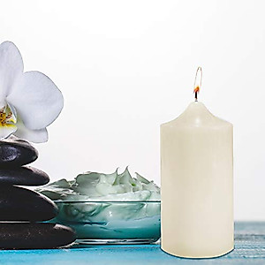 Super Z Outlet 3" x 6" Unscented Ivory Pillar Candle for Weddings, Home Decoration, Relaxation, Spa, Smokeless Cotton Wick. (1 Candle)