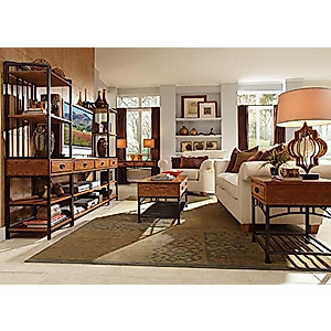 Modern Craftsman Distressed Oak End Table by Home Styles, Brown 22D x 22W x 24.5H in