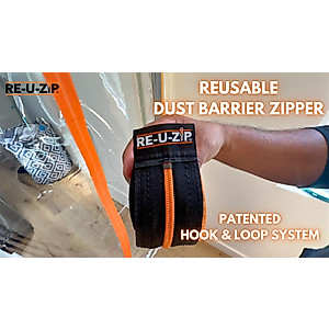 RE-U-ZIP® Heavy-Duty Reusable Dust Barrier Zipper | Starter Kit | Patented Hook & Loop System | Cost-Effective & Reliable | Lockable Safety Feature