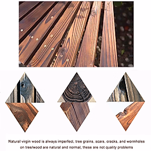 SQXLXDD Wrap Around Tree Bench, Outdoor Wooden Curved Benches Park Tree Chair, Semicircular Frame Tree Backrest Seat Wood Furniture for Garden Patio Porch Lawn Backyard (Carbonized Color)