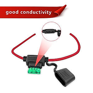 ZKFAR Pack-10 Car Fuse Holder Kit, 12AWG Waterproof Fuse Box with Blade Fuse, Durable Automobile Accessories, Universal for Most Cars, Trucks and Vans (Black)