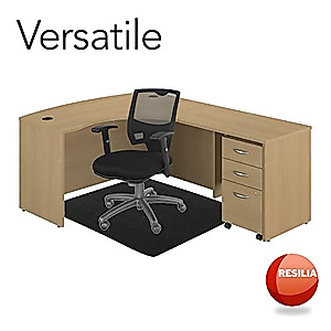 Resilia Office Desk Chair Mat - for Low Pile Carpet ( with Grippers ) Updated Black Swirl Spiral Pattern, 36 Inches x 48 Inches, Made in The USA