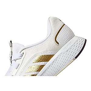 adidas Women's Edge Lux 5 Running Shoe, White/Matte Gold/Shadow Maroon, 7.5
