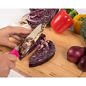 Slice Bright Bamboo Cutting Board 3-Piece Kitchen Set with Juice Groove - Wooden Chopping Boards - Serving Tray with Handles - Extra Large, Large and Medium Gift Set