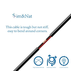 SIM&NAT 20AWG 16.5 Feet 2.1mm x 5.5mm Male to Female DC Extension Wire Power Jack Adapter Barrel Plug Cable, Extension Wire for CCTV Security Camera, DVR,HDVD, LED Strip Light, Low Voltage Application