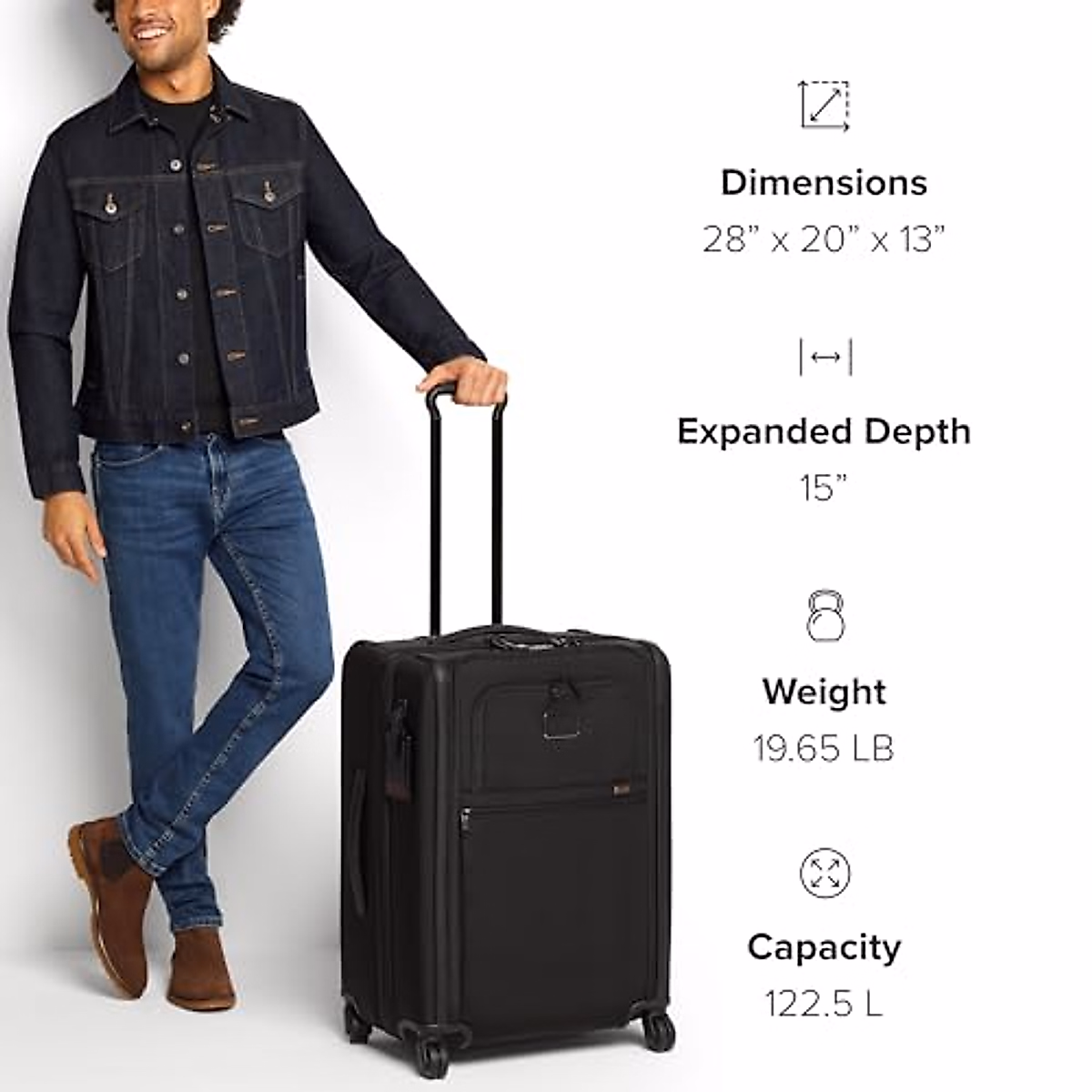 TUMI Short Trip Expandable 4-Wheeled Packing Case - Carry-On Suitcase with Combination Lock & Removable Garment Sleeve - Olive Night