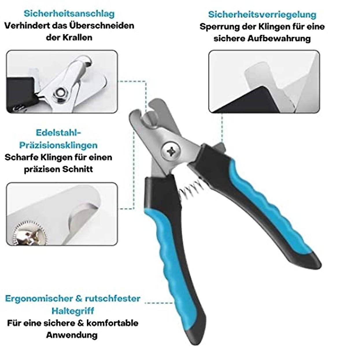 Pet Grooming Tools Set - 1 x 2 sided undercoat rake for dogs and cats , 1 x pet nail clipper, 1 x nail grinder file (blue)