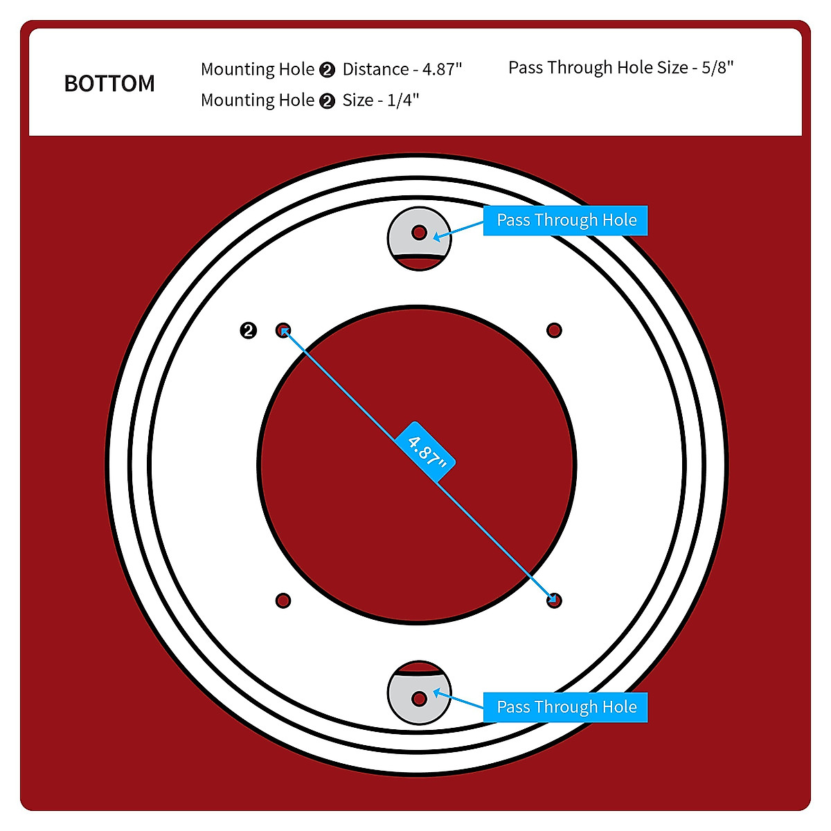 TROOPS BBQ 8-Inch Lazy Susan Turntable Steel Ball Bearing for Table, Kitchen Countertop, Pantry, Cabinet, Spices, Makeup, TV Stand, Rotating Swivel Base Plate, 700-lb Load Capacity, 11/32 Thick