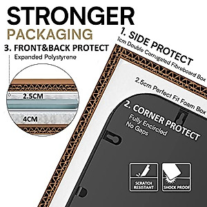 HOWOFURN 24’’x36’’ Bathroom Mirror, Rectangular Black Vanity Mirror, Wall Mount Mirror for Bathroom, Metal Frame, Gourd Hooks, Vertical & Horizontal Hung for Bedroom, Bathroom, Living Room