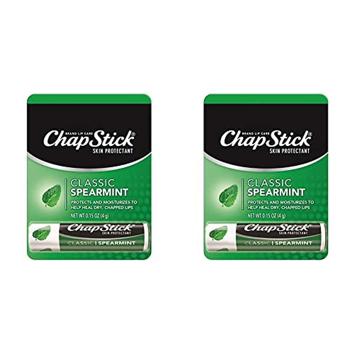 ChapStick Classic Spearmint Lip Balm Tubes, Spearmint ChapStick for Lip Care, Father's Day Gift - 0.15 Oz (Pack of 2)