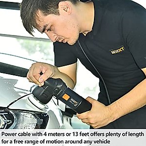 MAXXT Car Buffer Polisher 3 inch Dual Action Small Car Buffer Machine for Car Detailing 9MM Orbital Variable Speed Polisher for Car Polishing and Waxing 3 Foam Pads