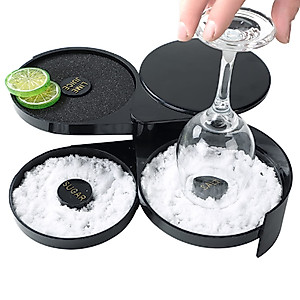 NATGAI Bartender Tool Cocktail Margarita Glass Rimmer 3 Tier Sugar Salt Rim Lime