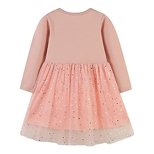 Amberetech Toddler Baby Girls Longsleeve Dress Tulle Tutu Long Sleeve Party Casual Dresses for3-4 Years