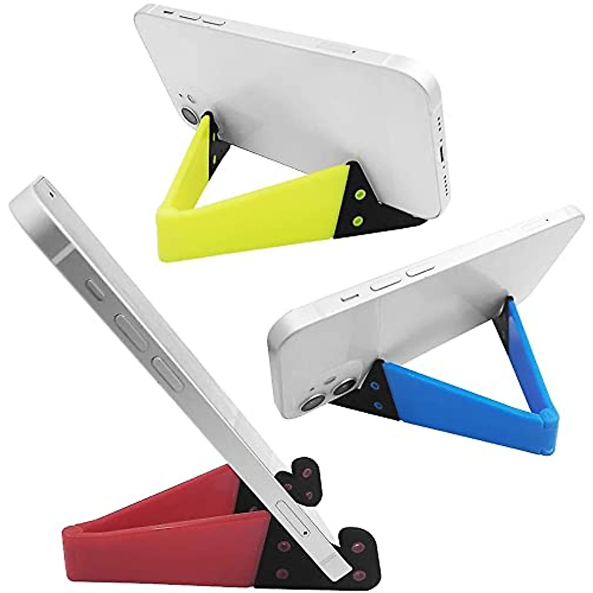 8 PCS Universal Pocket-Sized Colorful Portable Foldable V Model Mobile Phone Holder, SourceTon Desktop Stand Mount Holder Cradle Compatible with iPads,Tablets,E-Readers,Cellphones, Kindles, Pack of 8