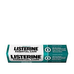 Listerine Essential Care Fluoride Toothpaste Gel-Mint, 4.2 Ounce (Pack of 2)