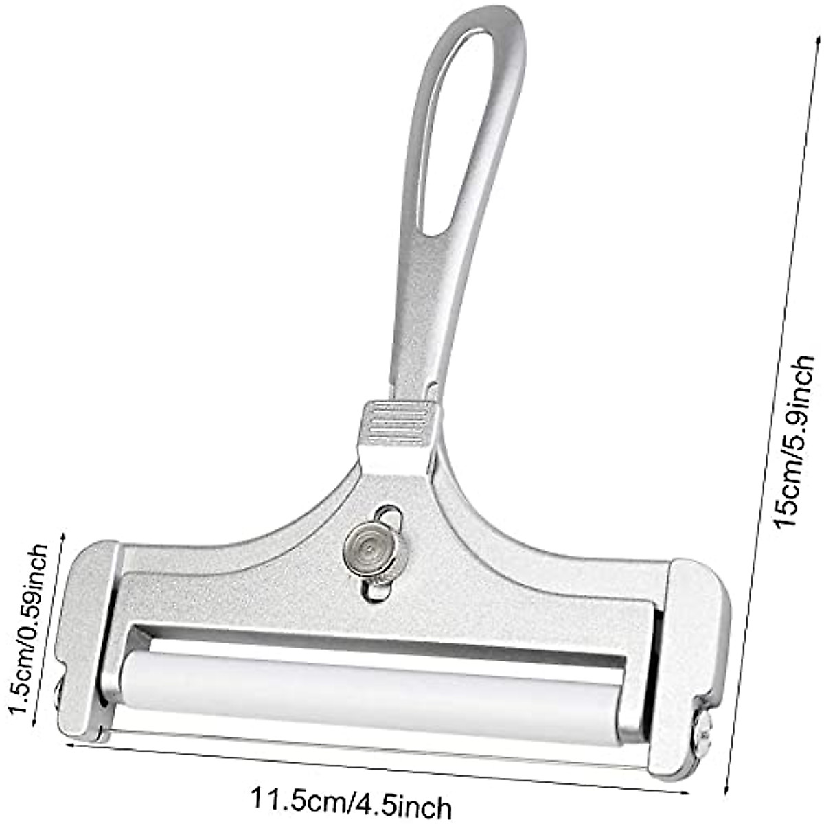 Poualss Stainless Steel Wire Cheese Slicer, Adjustable Thickness Cheese Cutter for Soft, Semi-Hard Cheeses Kitchen Cooking Tool