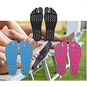 Barefoot Doobie Eco-Friendly Foot Adhesive Pads Outdoor Indoor Recreation for Hot Sand, Pool, Park, Lawn, Street, Spa, Non Slip Yoga Socks Flexible Feet