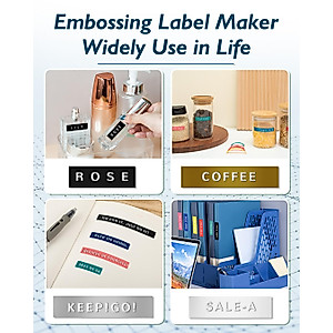 Phomemo Embossing Label Maker, E975 Vintage Retro Embossed Labeler, 3D Old School Label Makers, Handheld Manual Label Maker Machine Printer, Old Fashion Label Maker for Home, DIY & Crafting, Black