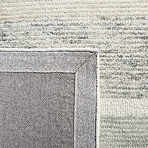 Safavieh Micro-Loop Collection 8' x 10' Ivory/Grey MLP954A Handmade Contemporary Wool Area Rug