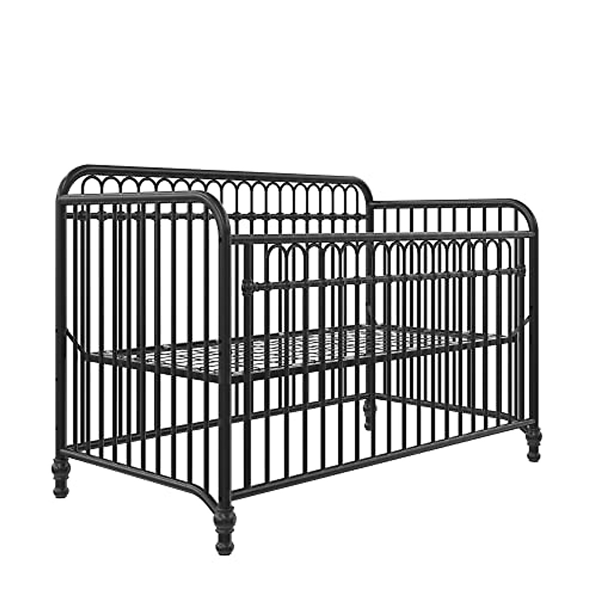 Little Seeds Raven 3-in-1 Convertible Metal Crib, JMPA Certified, Black