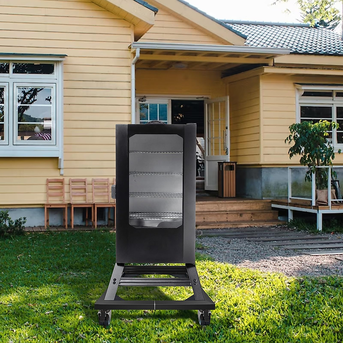 Zsytbyyds Heavy Duty All Steel Smoker Stand，Electric Smoker&Vertical Electric Smoker&Digital Electric Smoker Universal Mobile Stand Base