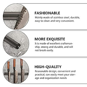 Housoutil Magnetic Tool 2pcs Kitchen Magnetic Knife Block Holders Racks Stainless Steel Magnetic Stands Multifunctional Storage Knife Holders Magnetic Tools