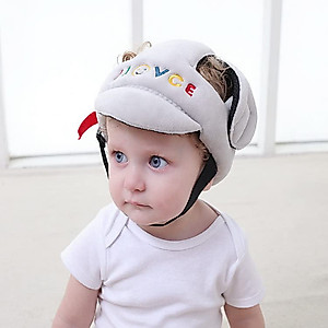 Infant Baby Helmet, Toddler Infant Safety Hat, Soft Adjustable Comfortable Protective Cap When Learning to Crawl Walk Play (Grey) 42-62cm