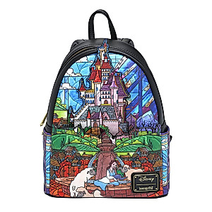 Loungefly Disney Beauty and The Beast Stained Glass Castle Mini Backpack