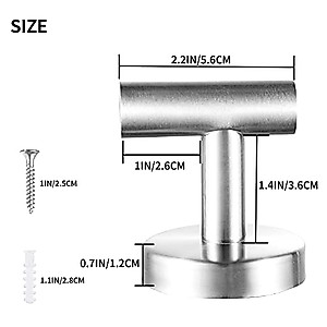 JBCLXXW 4 Packs Bathroom Wall Towel Hooks No Drill Heavy Duty Robe Hook Holder SUS304 Stainless Steel (Brushed)