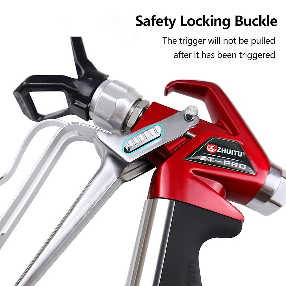 Airless Paint Spray Gun High Pressure 4000 PSI with Reversible 517 Nozzle Tip Guard Swivel Joint for Airless Paint Sprayers ZT-PRO