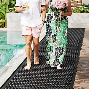 uyoyous Commercial Drainage Floor Mat with Holes 59 x 35.4 Inch Restaurant Bar Floor Mat Rubber Drainage Mat Heavy Duty Kitchen Anti-Fatigue Drainage Rubber Matting