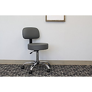 Boss Office Products Be Well Medical Spa Professional Adjustable Drafting Stool with Back, Grey
