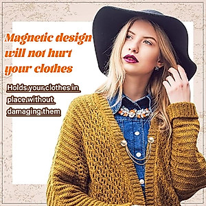 Generic Multi-Function Magnetic Clothing Clips, Multi-Purpose Magnetic Pins, Clothing Cinch Clips, Magnetic Shirt Accessories for Women Clothes Hijab, Cardigan, Cuff Hem Pins Decorate (F1)