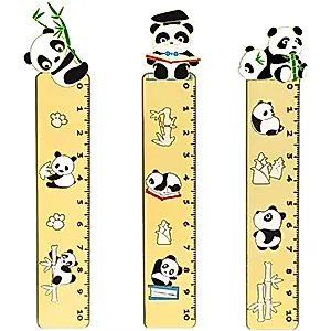 Zllada Metal Panda Bookmark - 3 Pieces Metal Hollow Stainless Steel - Cute Cartoon Bookmarks for Kids and Friends