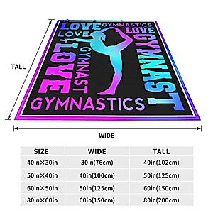 Love Gymnastics Blanket Fleece Throw Home Decor Soft Cozy Blanket Bed Couch Sofa for Women Men Teens 50"X40"
