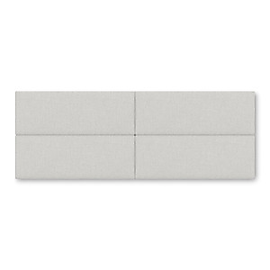 Jaxx Panelist Modern Padded Headboard – Set of 4 Wall Mounted Panels - Queen, Limestone Grey Microvelvet