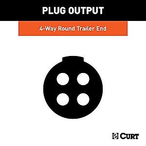 CURT 58060 Trailer-Side 4-Pin Round Wiring Harness Plug