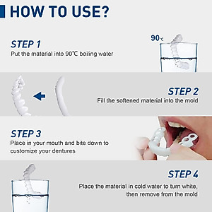 Tooth Repair, Cover The Imperfect Teeth,Fix Your Smile at Home Within Minutes!,Upper and Lower Whitening Teeth Sets2pcs