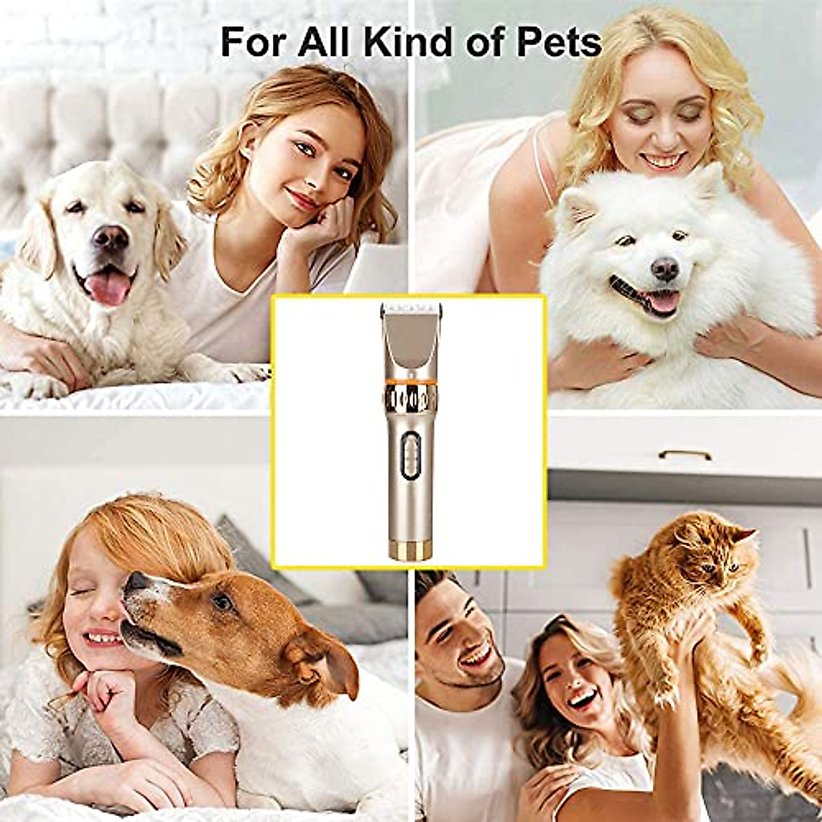 Rechargeable Electric Clippers, Strong Power, Fine Adjustment of The First Five Gears, Large-Capacity Lithium Battery, No Damage to Pets' Skin,01