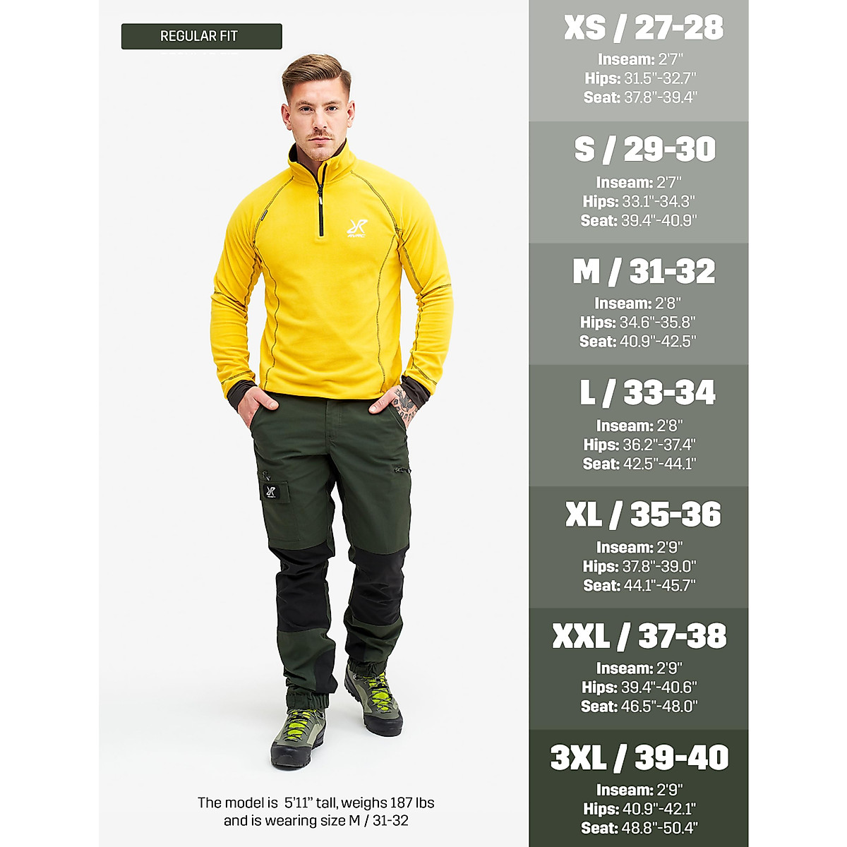 RevolutionRace Men’s Nordwand Pants, Durable Pants for All Outdoor Activities, Forest Green, XL